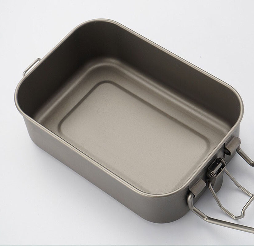 800ml Outdoor Survival Lightweight Pure Titanium Mess Tin Fast Cooking ...