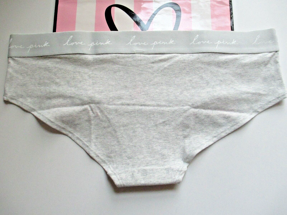 VICTORIA'S SECRET PINK Cotton Hiphugger Panty XL Gray Heather VS Logo ...