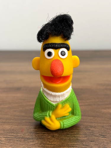 VINTAGE 1970's Sesame Street Character BERT Finger Puppet Toy w/ Hair ...