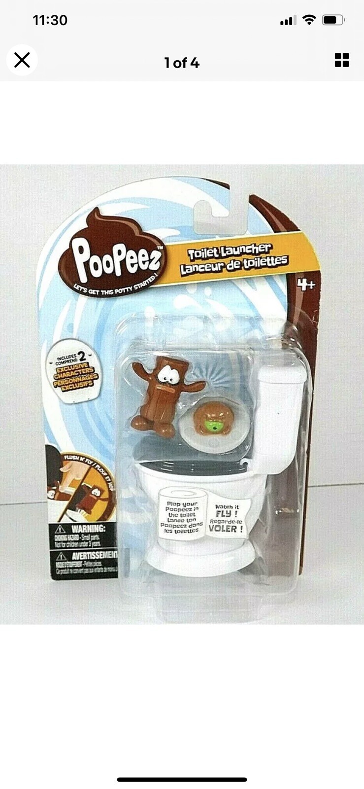 PooPeez Toilet Launcher with The Log & Poo-F-O New Sealed Toilet Humor ...