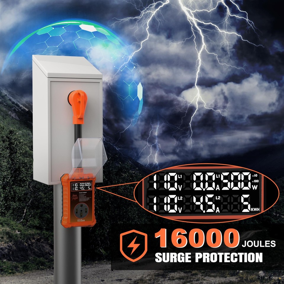 Rvhouse 50 Amp RV Surge Protector 16000J, 50 AMP-With LED Display ...