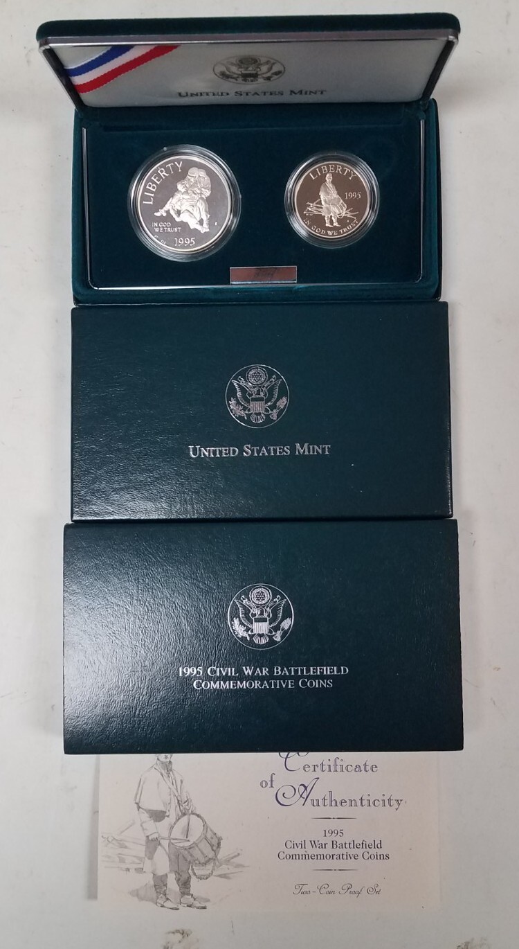 CS0295SCMCiO U.S. MINT COMMEM 2 COIN YEAR 1994-S CIVIL WAR PROOF SET ...