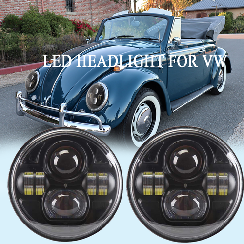For VW Beetle Classic 7 Inch LED Headlights Upgrade Hi/Low Beam Round ...