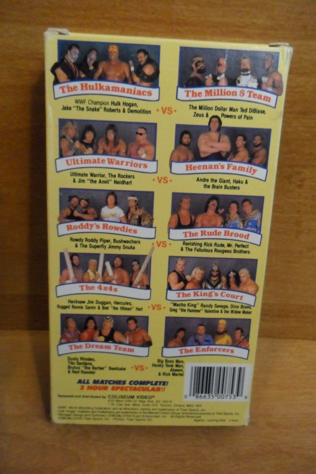 WWF Survivor Series 1989 VHS Coliseum Video Tested WWE Hulk Hogan ...