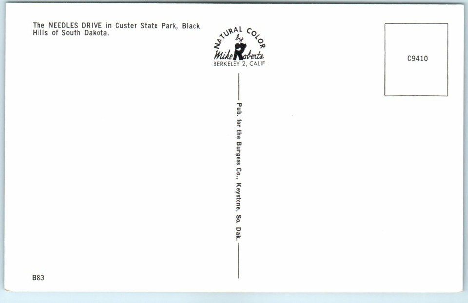 Postcard - The Needles Drive in Custer State Park, Black Hills of South ...