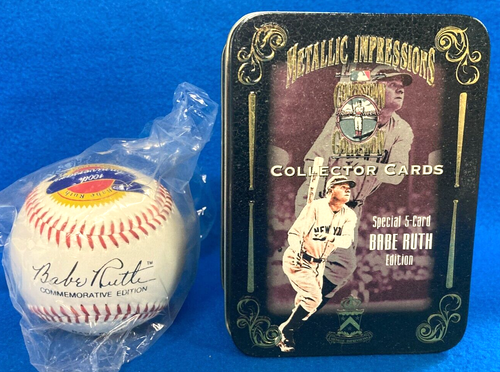 Babe Ruth Cooperstown Collection Metallic Impressions 5 Card Tin+100th ...