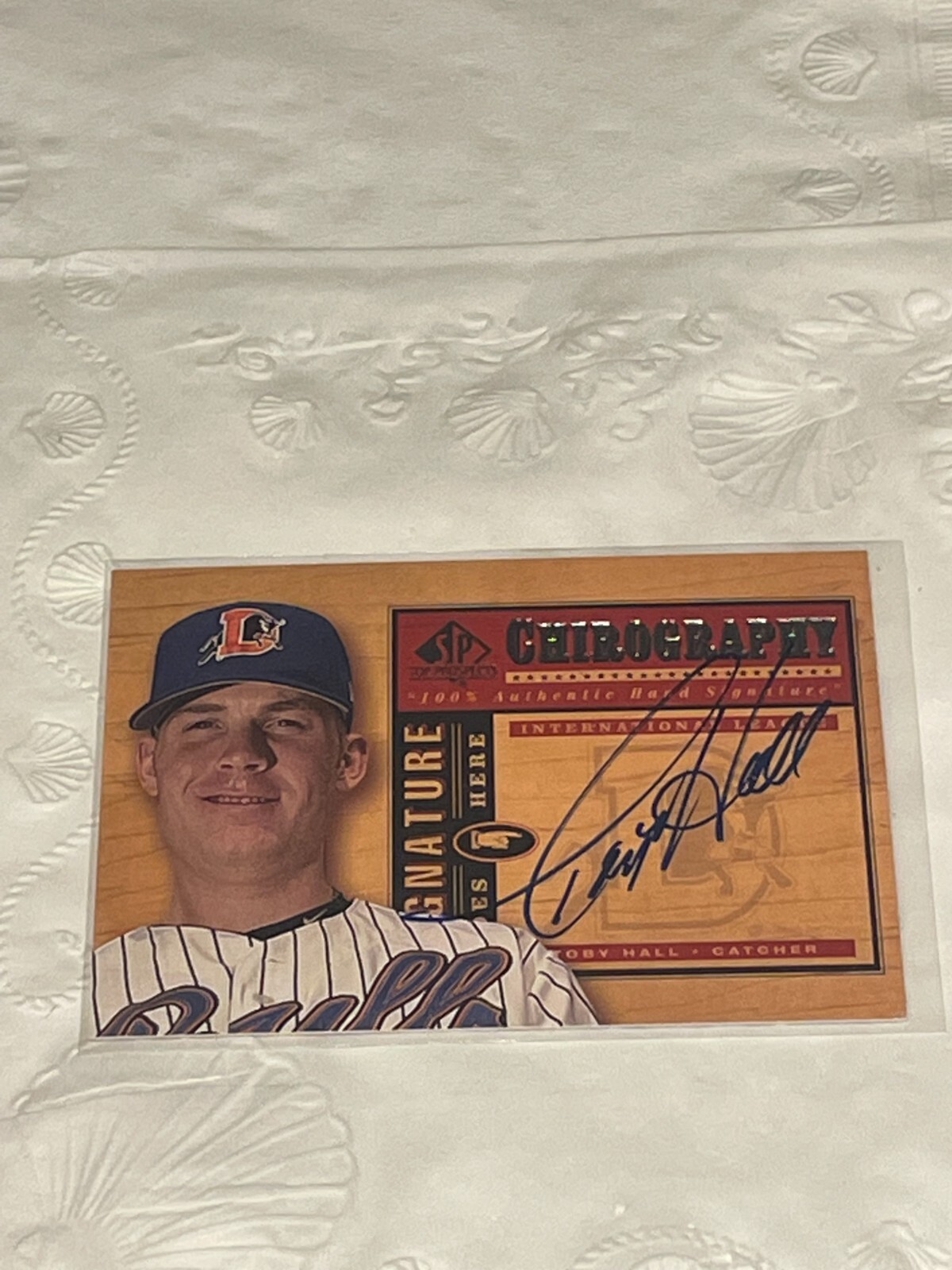 Toby Hall 2000 UD Chirography SP Top Prospects Authentic Autograph Auto ...