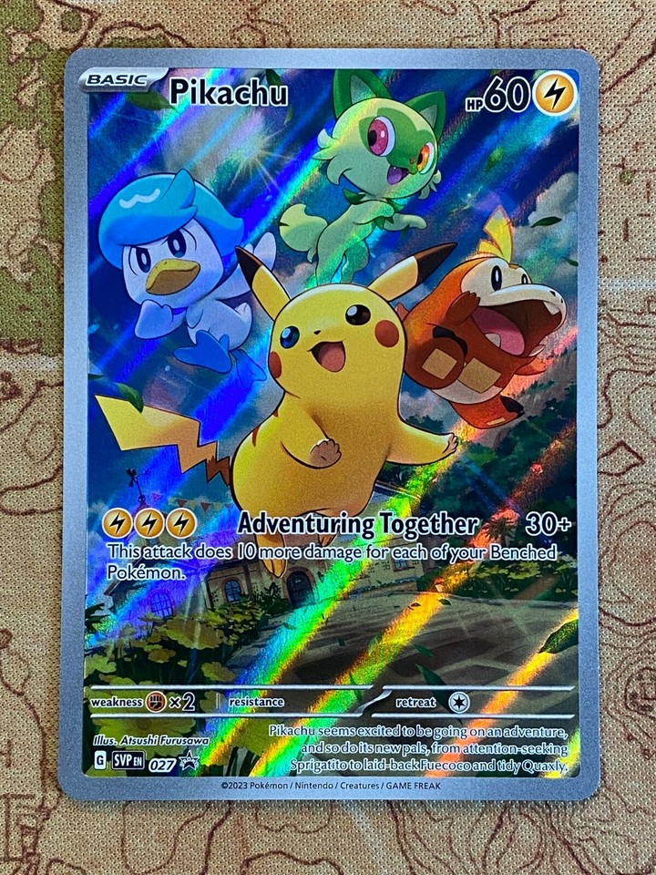 Pokemon Card TCG - Pikachu 027 Scarlet & Violet Black Star Promo Near ...