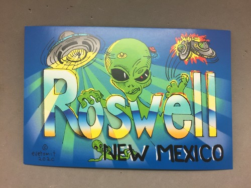 Roswell New Mexico Postcard Alien New Unused Signed Evetsmit 2020 ...
