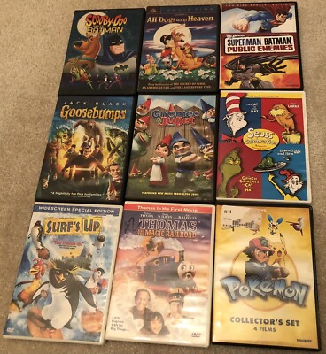 Kids Family Lot of 9 DVD Movies: Scooby-Doo, Batman, Pokemon, Dr Seuss ...