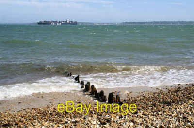 Photo 6x4 Stanswood Bay Calshot The beach at high tide. In the distance ...