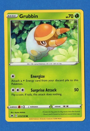 Grubbin Crown Zenith 015/159 Pokemon TCG Card | eBay