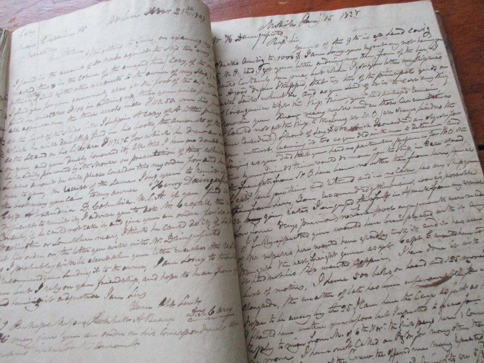 1827/37 bound journal 20 letters Captain David Luce maritime MARTHAS ...