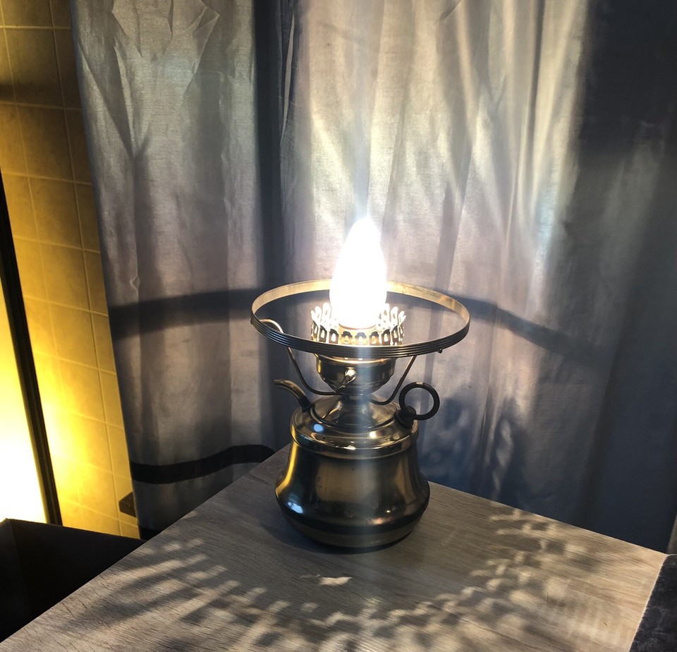 Vintage Brass Oil Can Lamp With Spout Electric Lamp Table Light | eBay