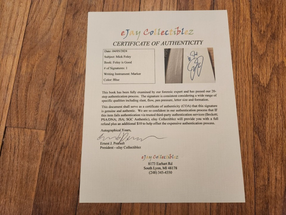 Mick Foley SIGNED Foley Is Good Mankind WWF WWE WCW 2001 First Edition ...