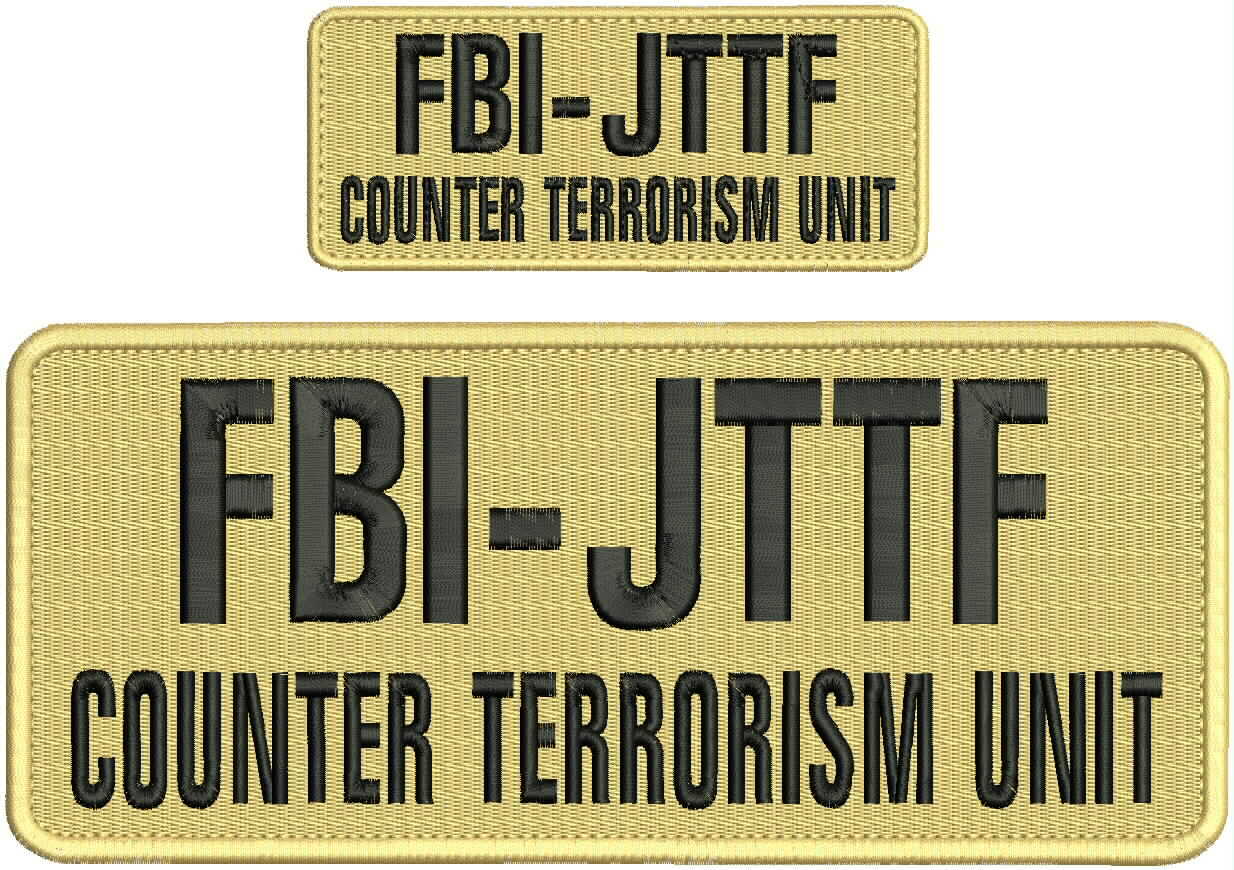 FBI JTTF Counter Terrorism Unit embroidery patches 4x10 and 2x5 hook ...