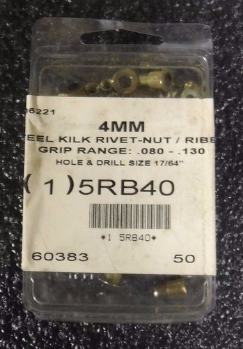 4MM Steel Klik Rivet-Nut / Ribbed, pk50, (MG) | eBay