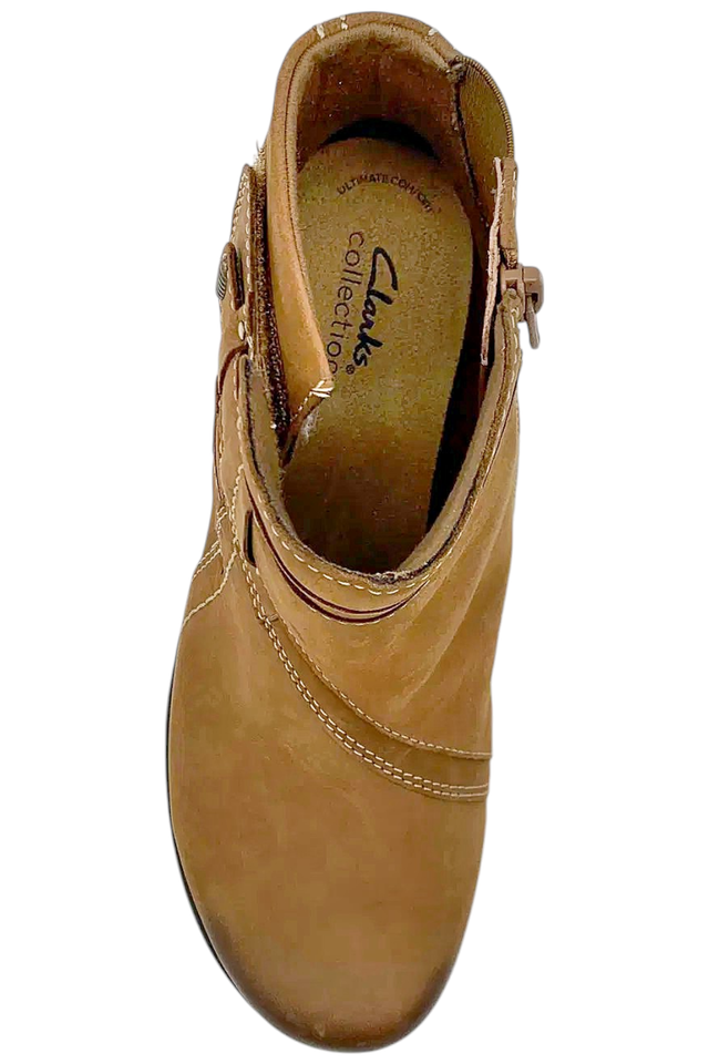 Clarks Collection Women's Leather Ankle Boots -Carleigh Style Tan | eBay