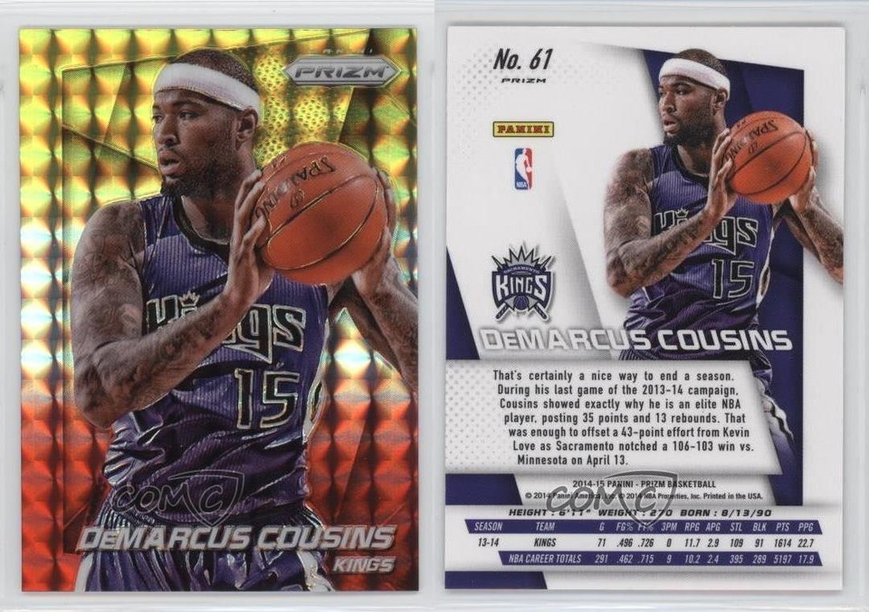 2014-15 Panini Prizm Yellow & Red Mosaic Prizm DeMarcus Cousins #61 0q0 ...