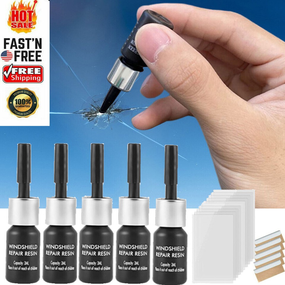 5-Pack Auto Glass Nano Repair Fluid Car Windshield Resin Crack Tool Kit ...
