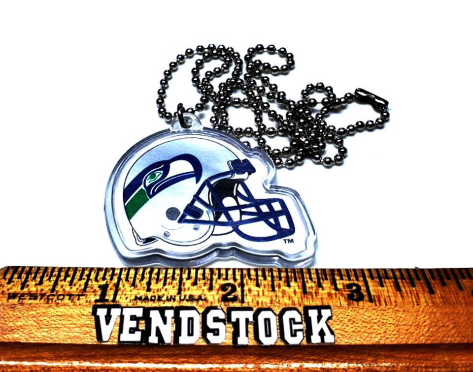 SEATTLE SEAHAWKS NEW PENDANT 21" CHAIN DIECUT HELMET 2 SIDE LICENSED ...