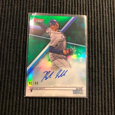 2018 BOWMAN'S BEST BLAKE SNELL *GREEN REFRACTOR AUTO #61/99* RAYS | eBay