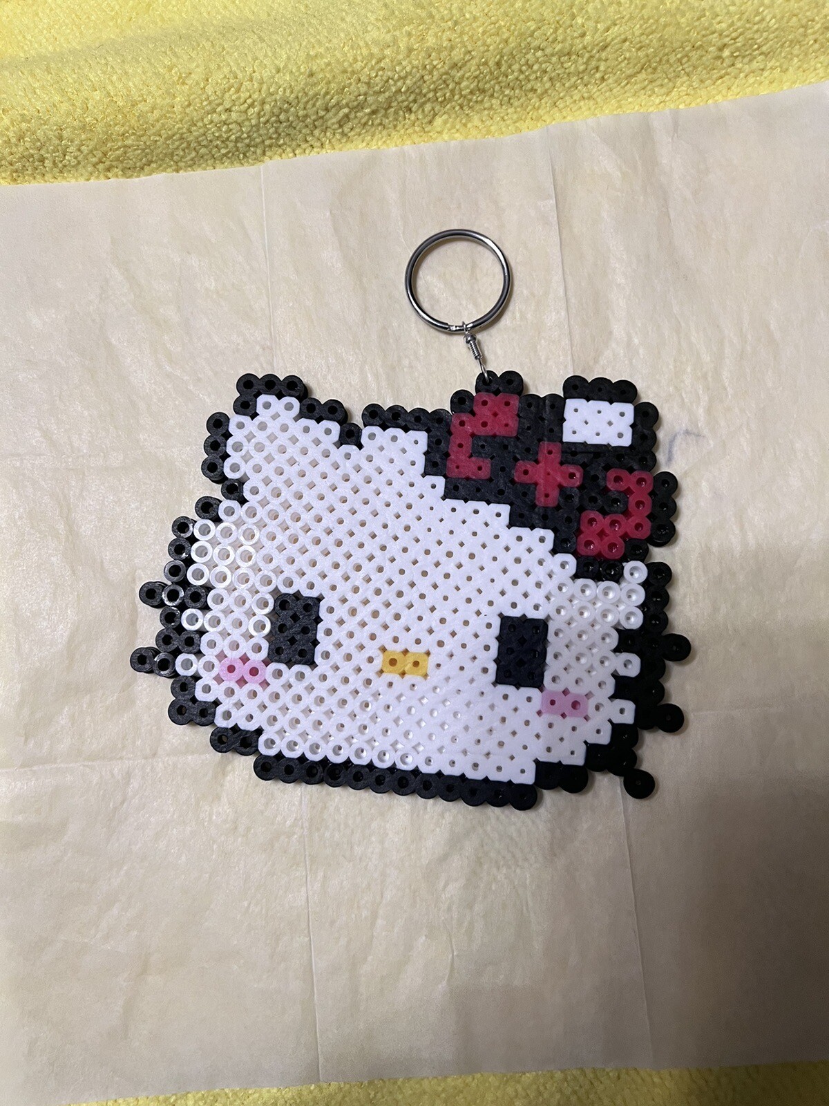 Hand Made Hello Kitty perler beads Keychain | eBay