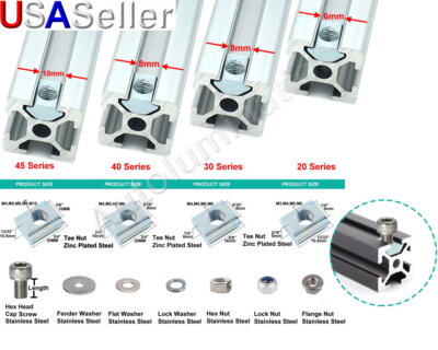 Aluminum Extrusion Channel T Tee Slot Sliding Slide Nuts Mounting ...
