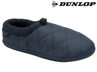 Mens Duvet Slippers British Designed Navy Warm Quilted Padded Outdoor ...
