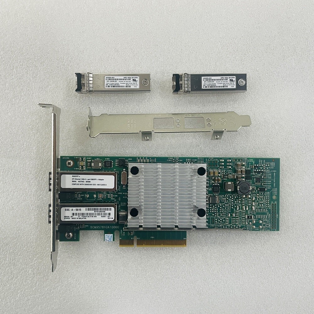 HP 530SFP+ 10Gb Dual Port PCIe Ethernet Adapter Card 656244-001 w/ (2 ...