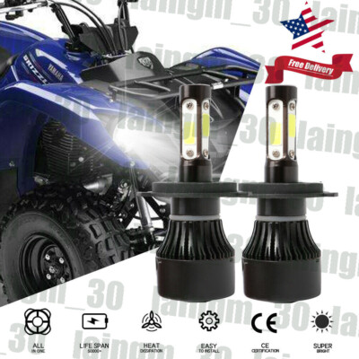 For 2007-2015 Yamaha Grizzly ATV UTV LED Super White Headlights Bulbs ...