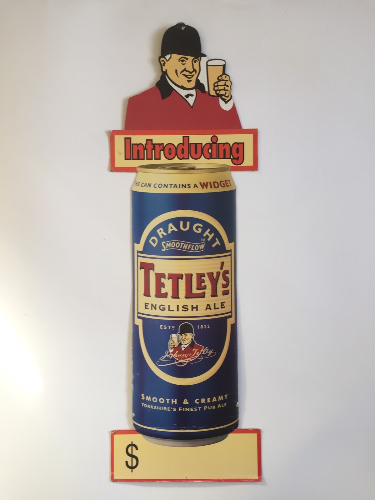 Vintage Tetley's English Ale Beer Sign Advertising Cardboard Double ...