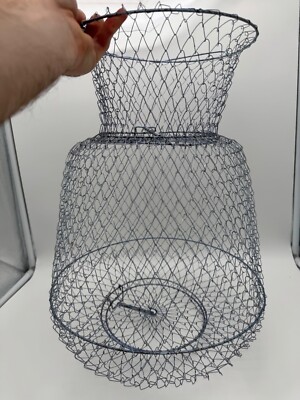 Collapsible Wire Fishing Basket Mesh Fish Crab Crawdad Minnow | eBay