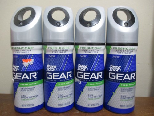 Lot of 4 SPEED STICK GEAR FRESH FORCE DEODORANT BODY SPRAY - 4 oz | eBay