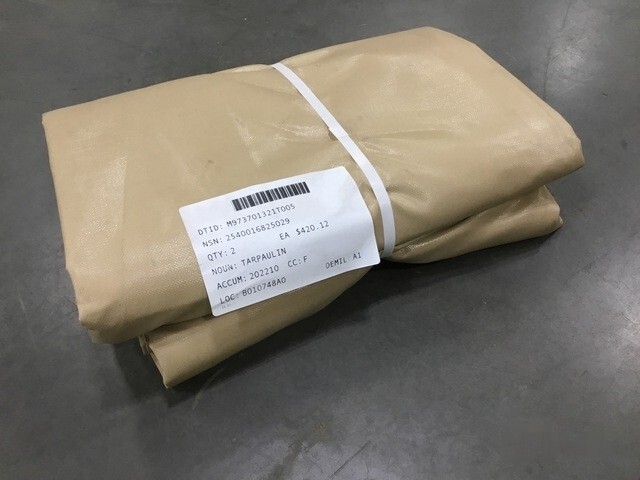 MILITARY JLTV DAILY-USE RECTANGULAR TARP 11"X11" TARPAULIN 2540-01-682 ...