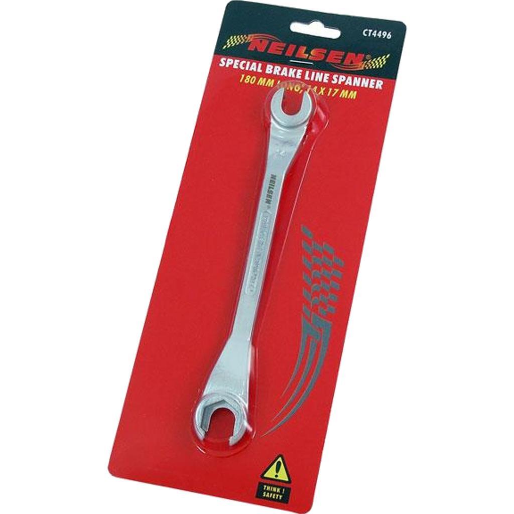 Neilsen Flare Nut Wrench Open-Ended Brake Line Pipe Spanner 14mm 17mm ...