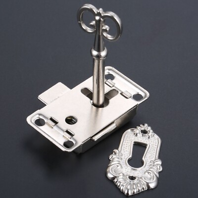 Jewelry Box Door Lock Set Silver Retro Looking Lock Hardware with Key ...