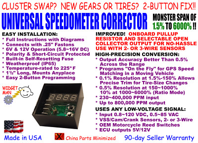 UNIVERSAL SPEEDO SPEEDOMETER RECALIBRATOR, Compare to YELLOW BOX, 1.5% ...