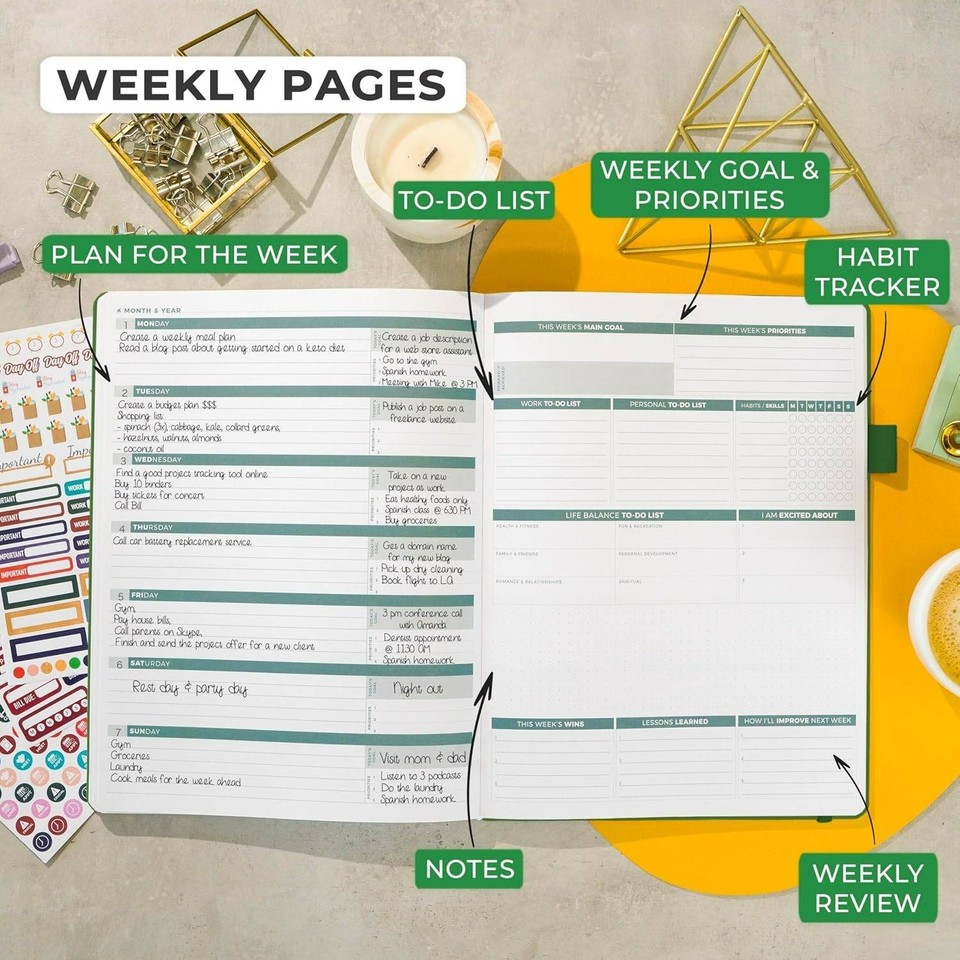 Clever Fox Planner PRO 2nd Edition Undated Weekly Agenda Planner ...
