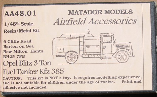 Opel Blitz Kfz385 Fuel Tanker; 1/48 Scale Matador Models Kit (Out of ...
