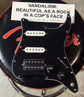 SH GuitarWorks Kurt Cobain Vandalism Loaded HSS Stratocaster Pickguard ...