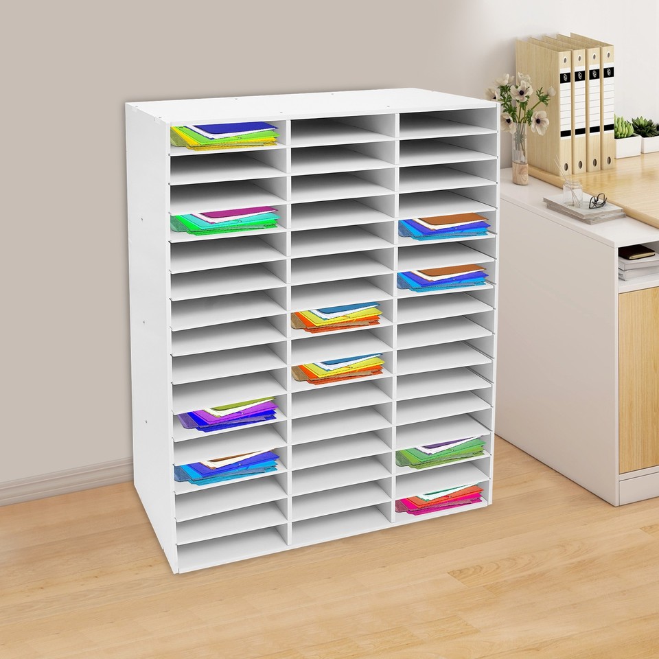 48 Compartments Mail Sorter Organizer Paper and Mail Organizer Cabinet ...
