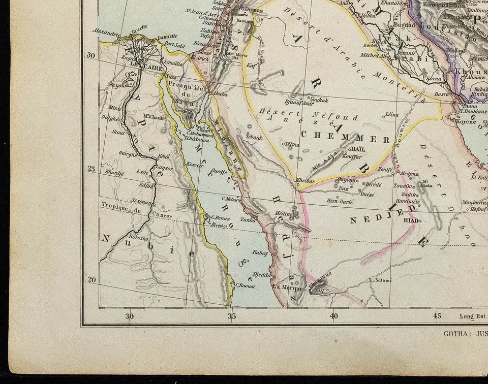 1885 - Carta Antica Asia Occidentale - Justus Perthes - Medio Orient | eBay