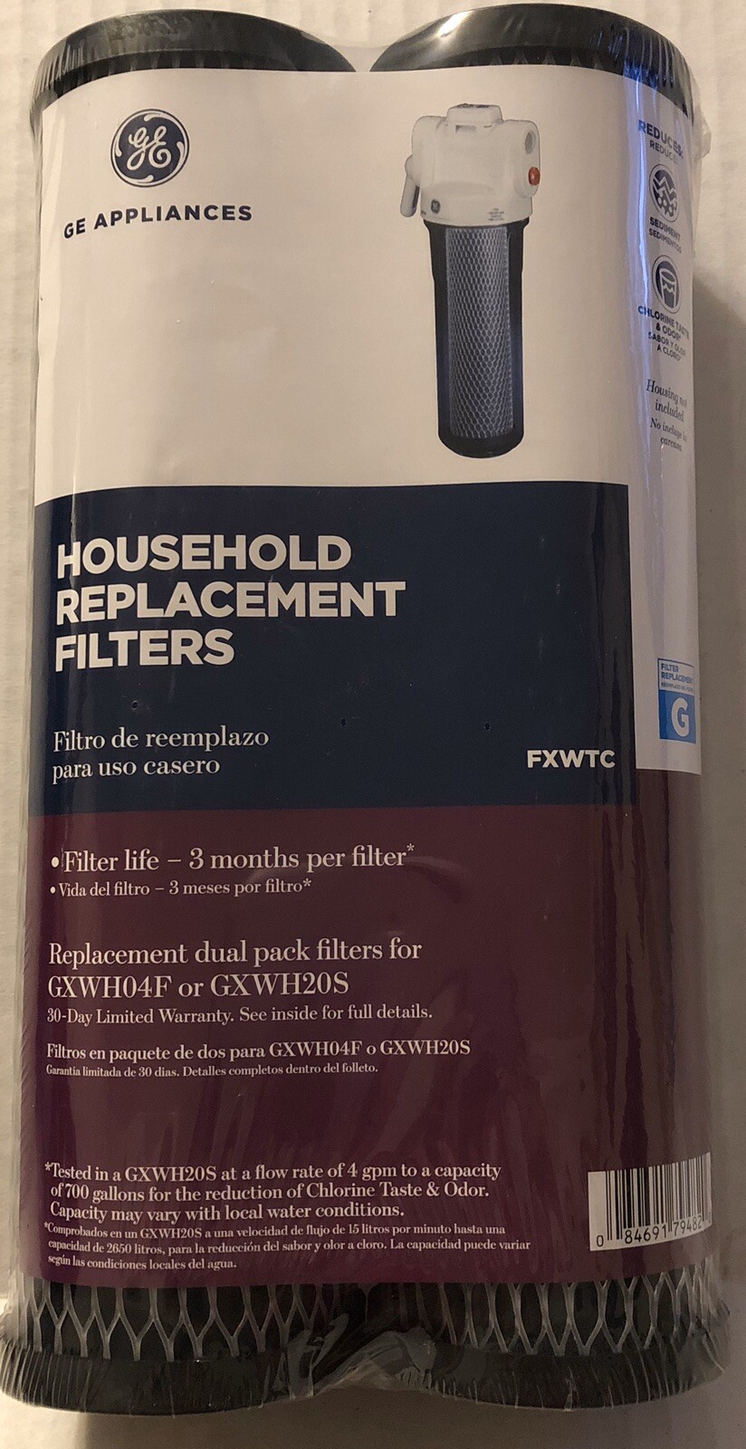 GE Sealed 2 Pack FXWTC 9.75" X 2 3/8" Replacement Water Filters Filter ...