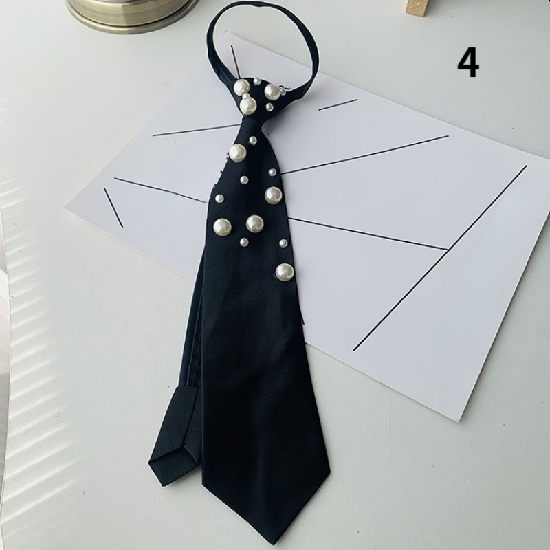 1X Unisex Ties Necktie Accessory Faux Pearl Rhinestone Crystal Glitter ...
