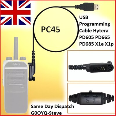 PC45 USB Programming Cable for Hytera PD605 PD665 PD685 X1e X1p PC45 | eBay