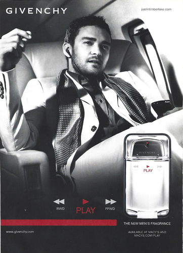 Givenchy Cologne Print Ad Justin Timberlake w/Sample, Givenchy Play ...