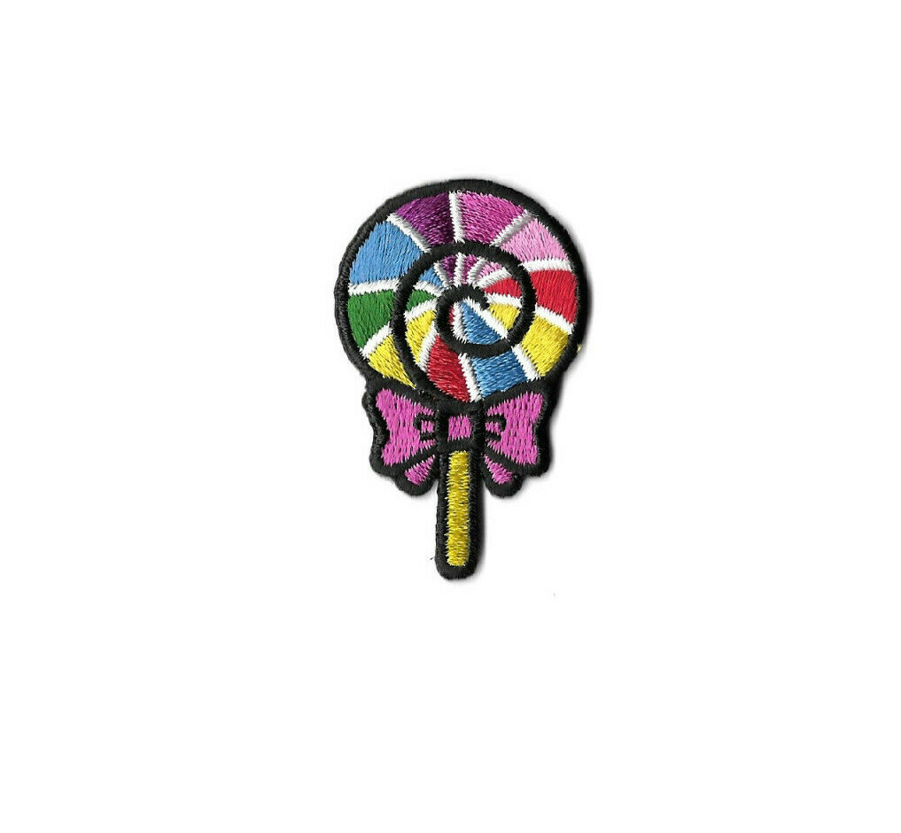 Lollipop - Candy - Rainbow - Embroidered Iron On Applique Patch ...