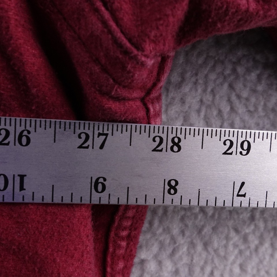 Vintage LL Bean Chamois Mens XXL Burgundy Long Sleeve Pocket Button Up ...