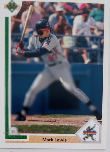 INDIANS Baseball Trading Card 17 UPPER DECK 1991 Mark Lewis (SS) Star ...